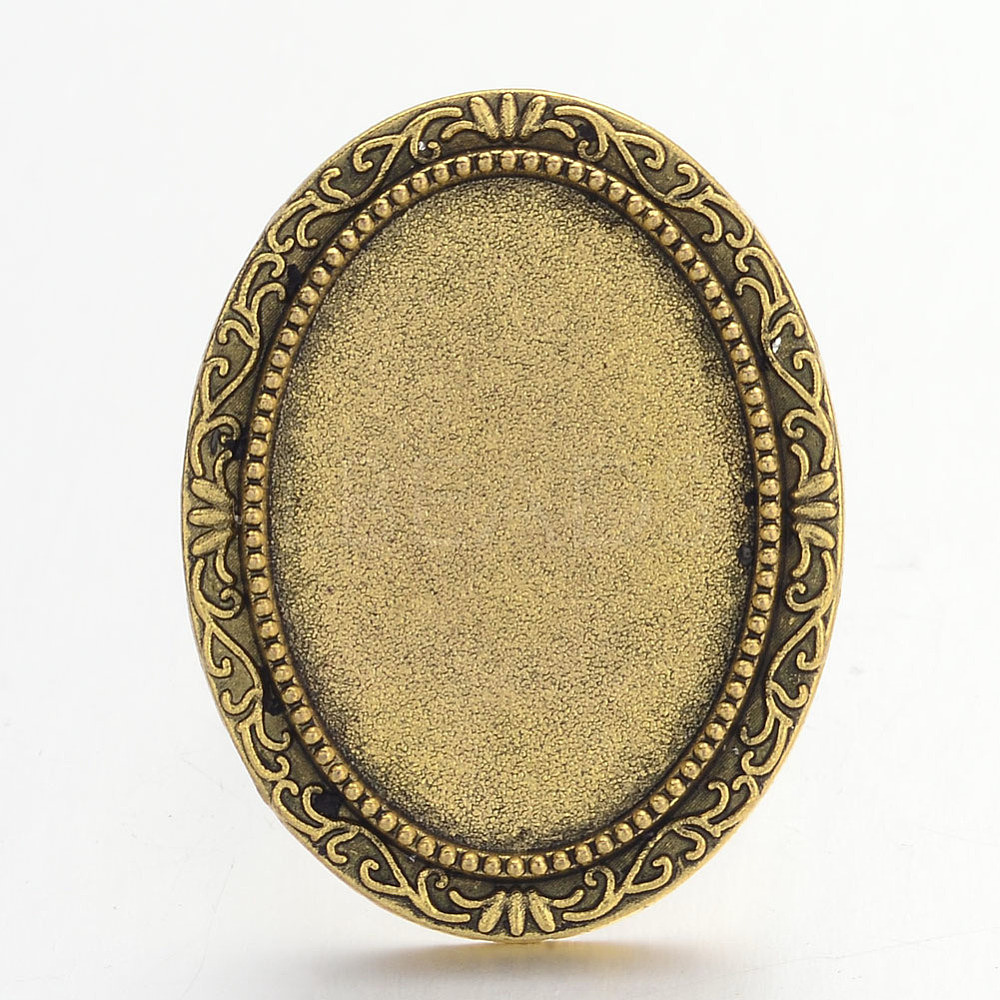 Vintage Adjustable Iron Finger Ring Components Alloy Cabochon Bezel ...