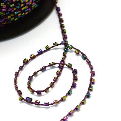 Plated Bugle Bead Cords - Lbeads.com