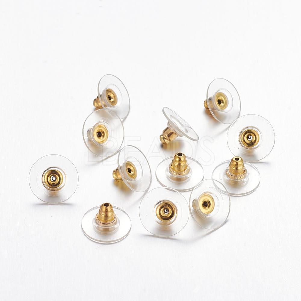 Brass Bullet Clutch Earring Backs - Lbeads.com