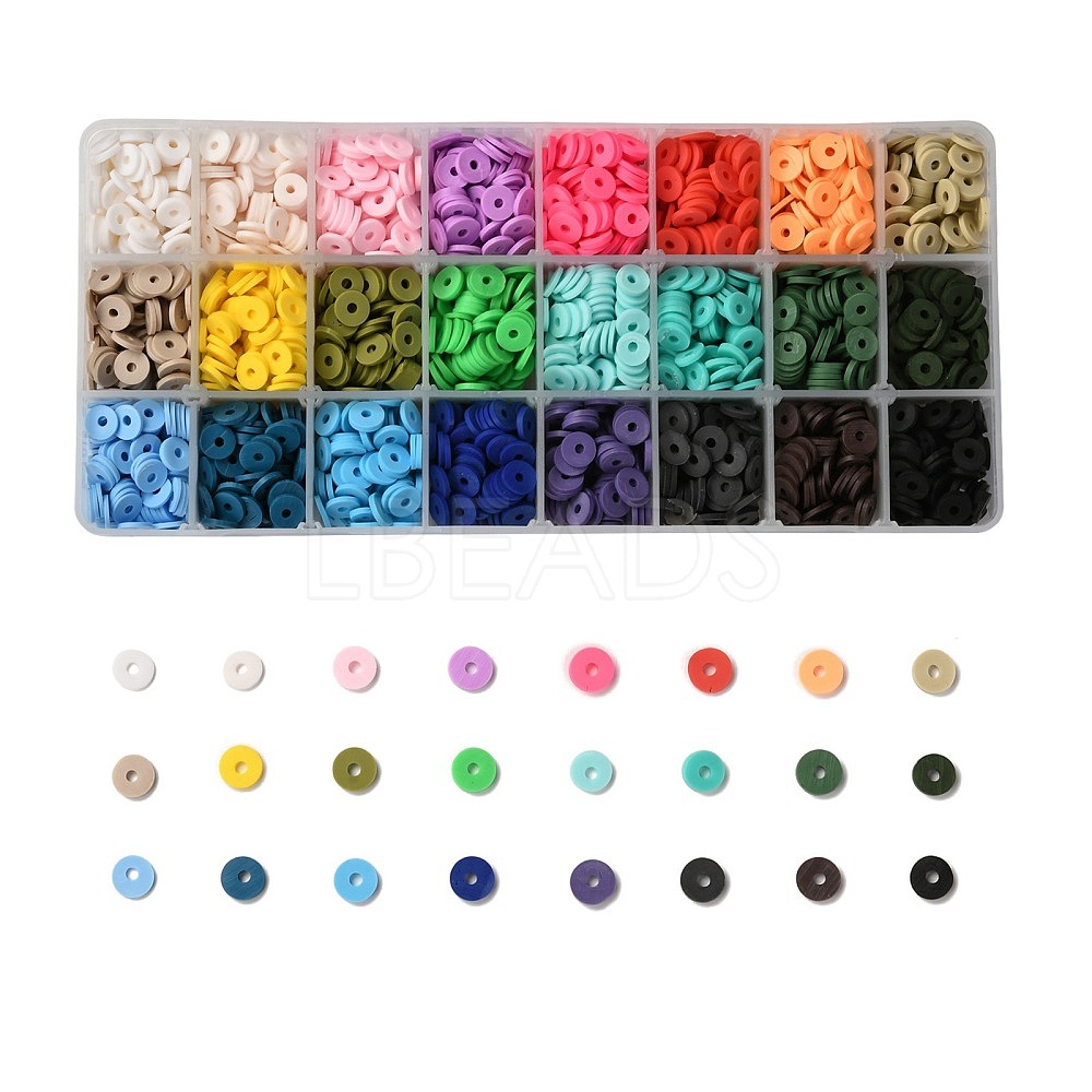 240g 24 Colors Handmade Polymer Clay Beads - Lbeads.com